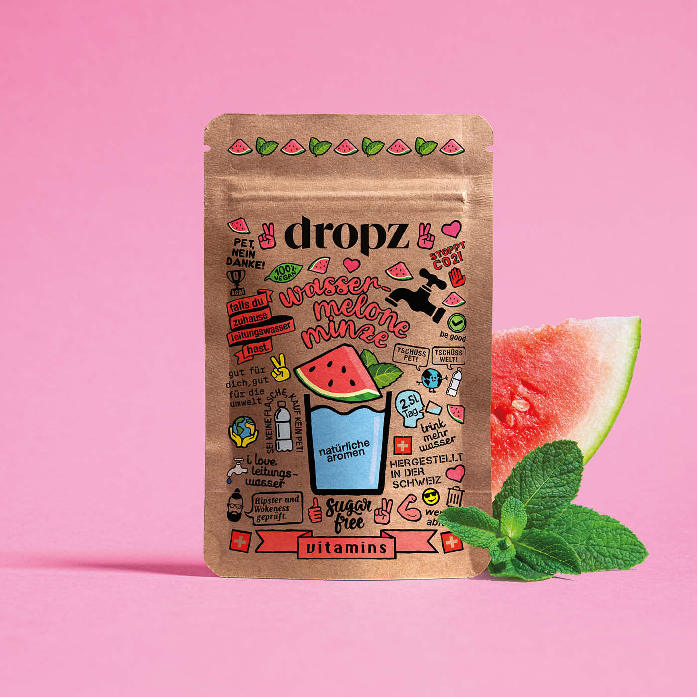dropz- Wasser mit Wassermelone Geschmack